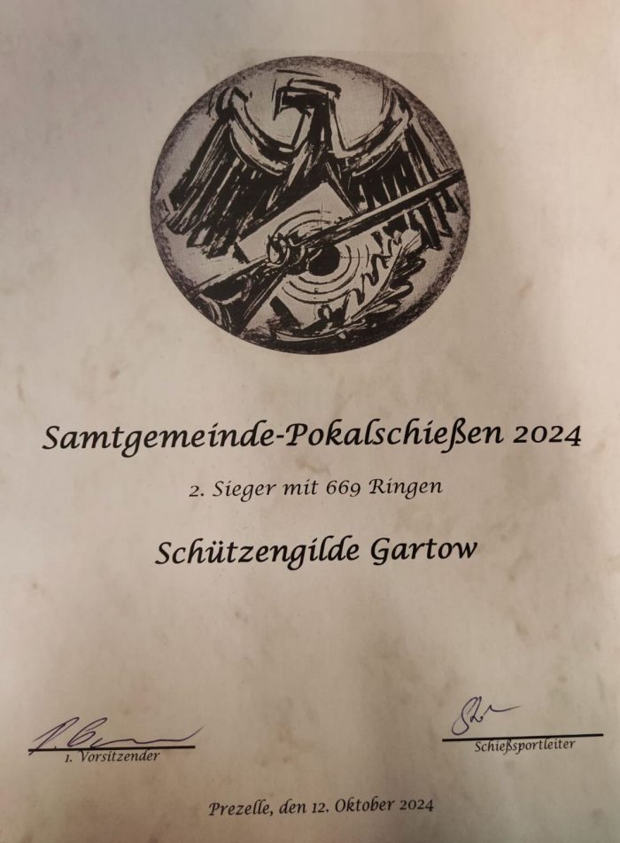 Schützengilde Gartow von 1850 e.V. | Samtgemeinde Pokal in Prezelle